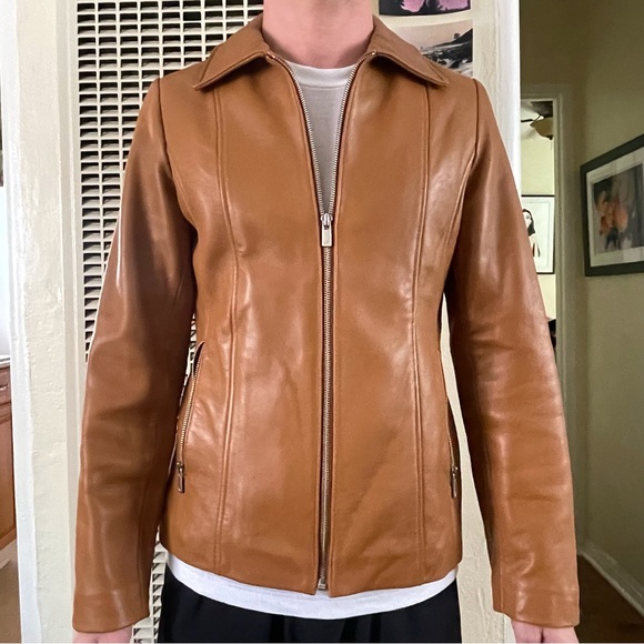 MICHAEL Michael Kors | Jackets & Coats | Michael Kors Cognac Leather ...
